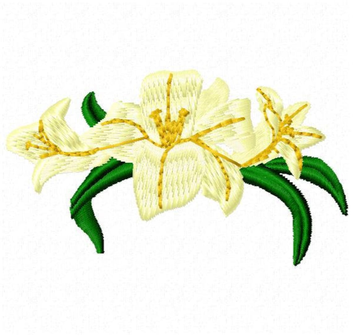 Lily Embroidery Design Instant Download | Etsy