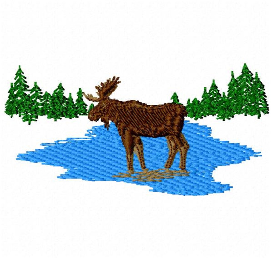Moose Machine Embroidery Design - Instant Download - Etsy