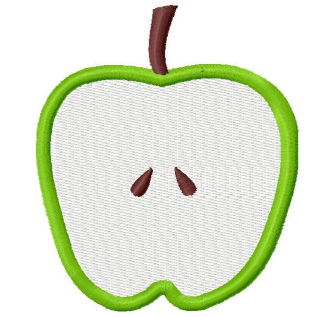Green Apple Embroidery Design - Instant Download - Etsy