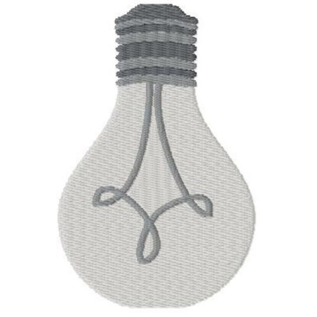 Light Bulb Machine Embroidery Design - Instant Download - Etsy