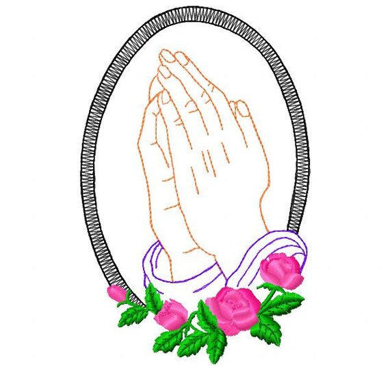 Praying Hands Embroidery Design Instant Download | Etsy