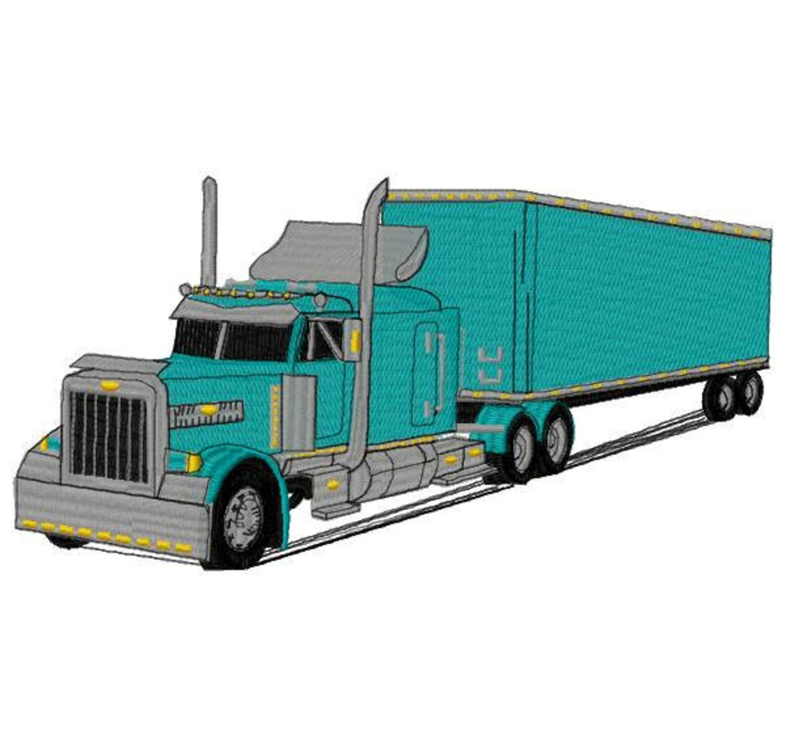 Big Rig Truck Machine Embroidery Design Instant Download - Etsy