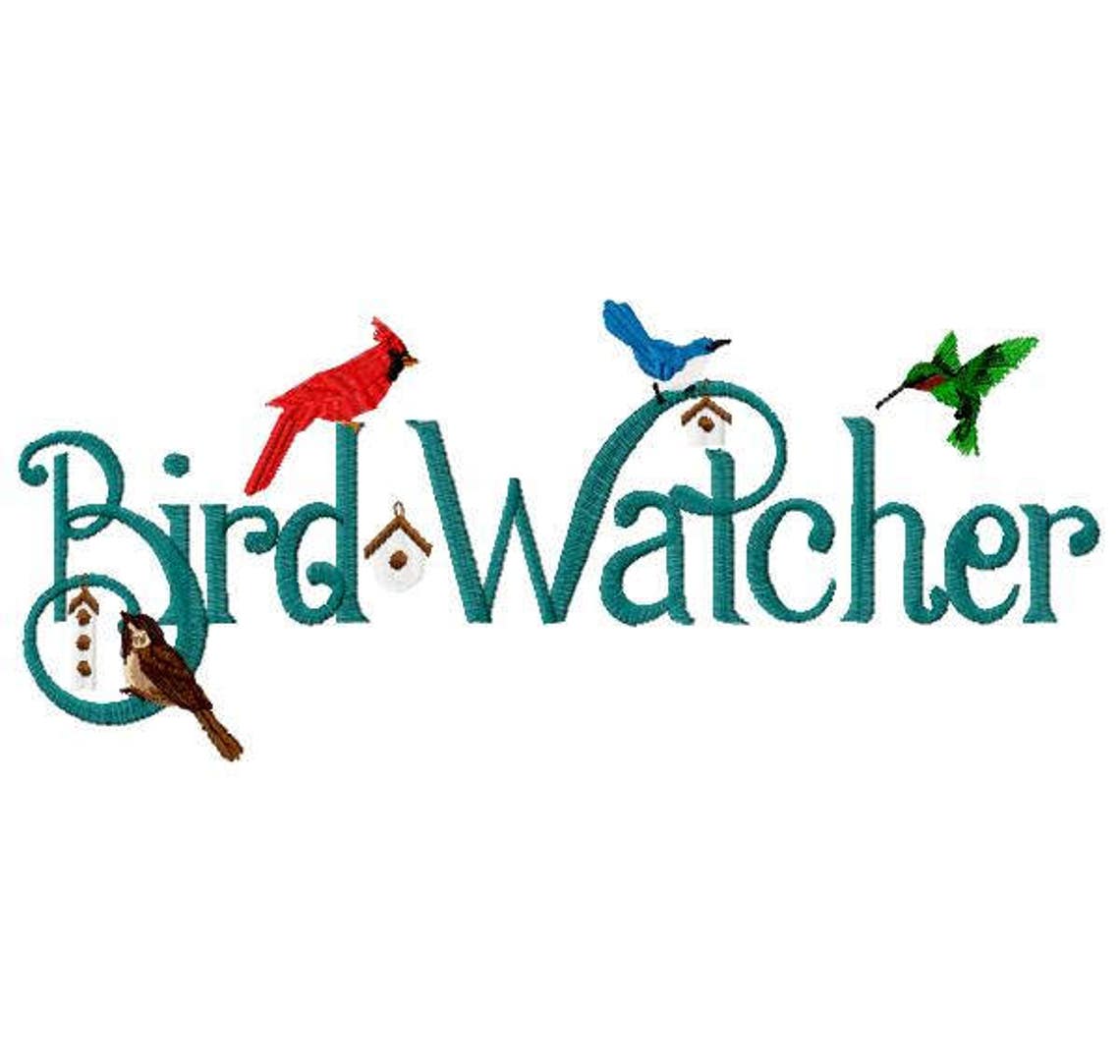 Bird Watcher Embroidery Design Instant Download - Etsy