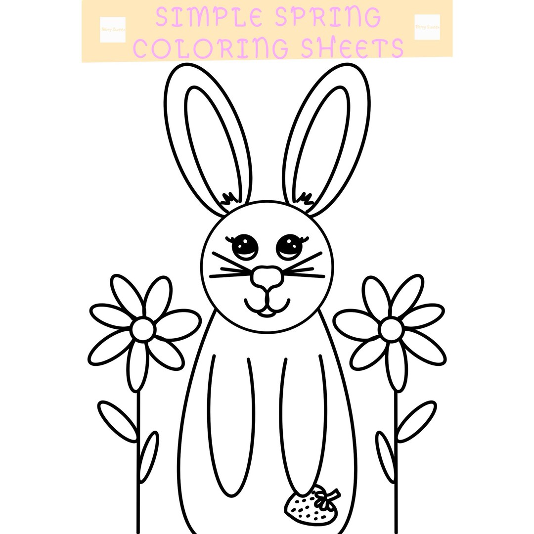 Simple Spring Coloring Sheets Download - Etsy