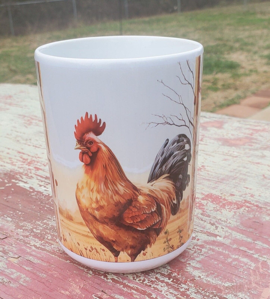 Rooster at the Window 15 Ounce Ceramic Coffee Mug - Etsy