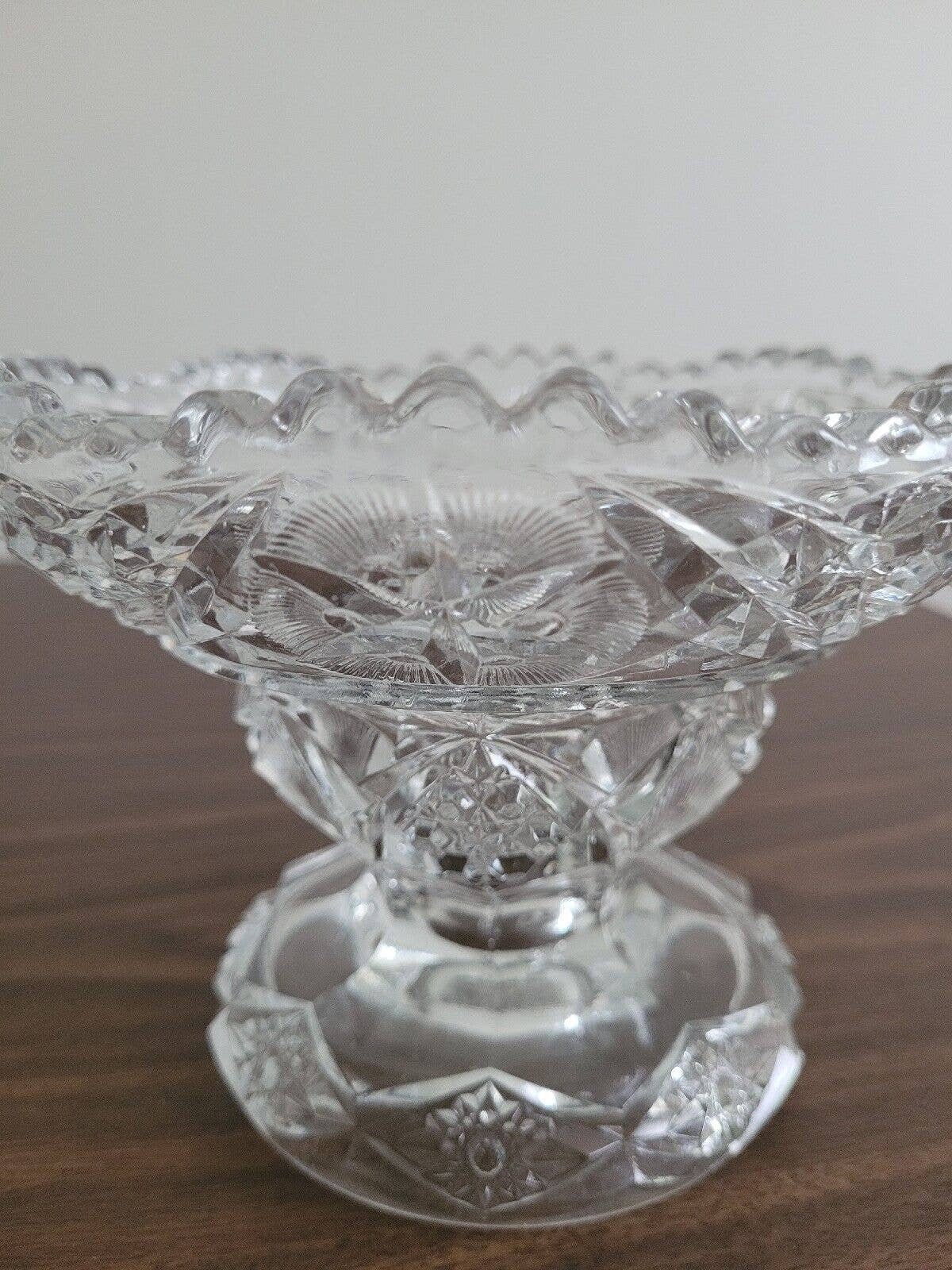 Vintage EAPG Punch Bowl Pedestal Stand Stars Saw Tooth - Etsy