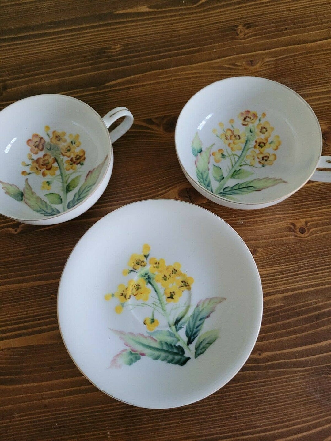 Vintage Aladdin Fine China Tea Cups and Saucer Occupied Japan Hand ...