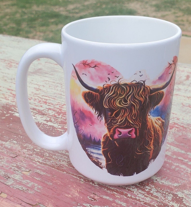 Scottish Highland Cow 15 Ounce Ceramic Coffee Mug - Etsy