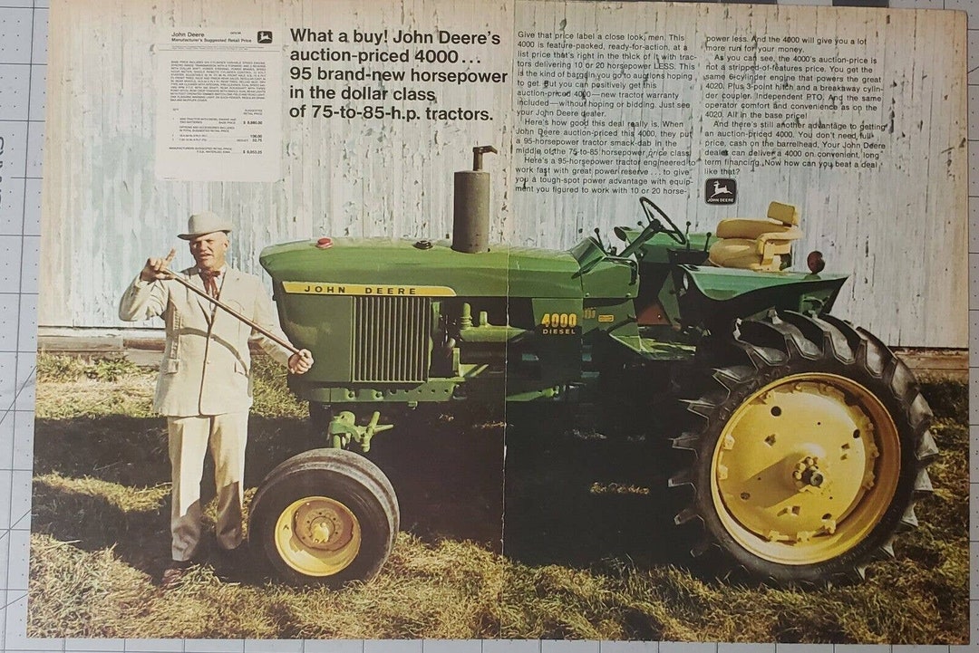 Vintage John Deere 4000 Tractor Magazine Advertisement 1971 - Etsy