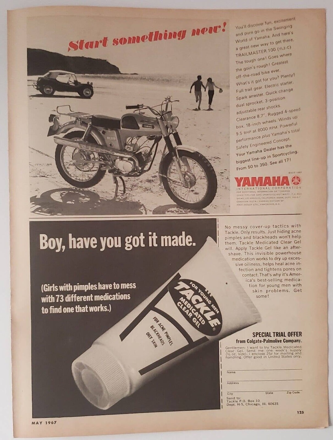 Yamaha Vintage Motorcycle Advertisement 1967 - Etsy