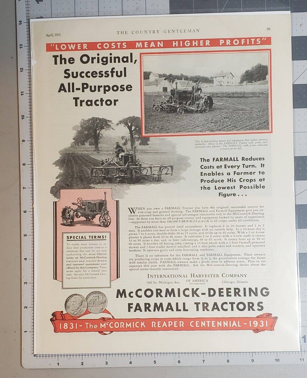 Original 1931 Farmall Tractor Advertisement - Etsy