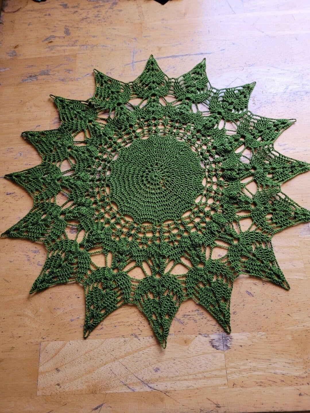 Hand Crochet Doily Green New - Etsy