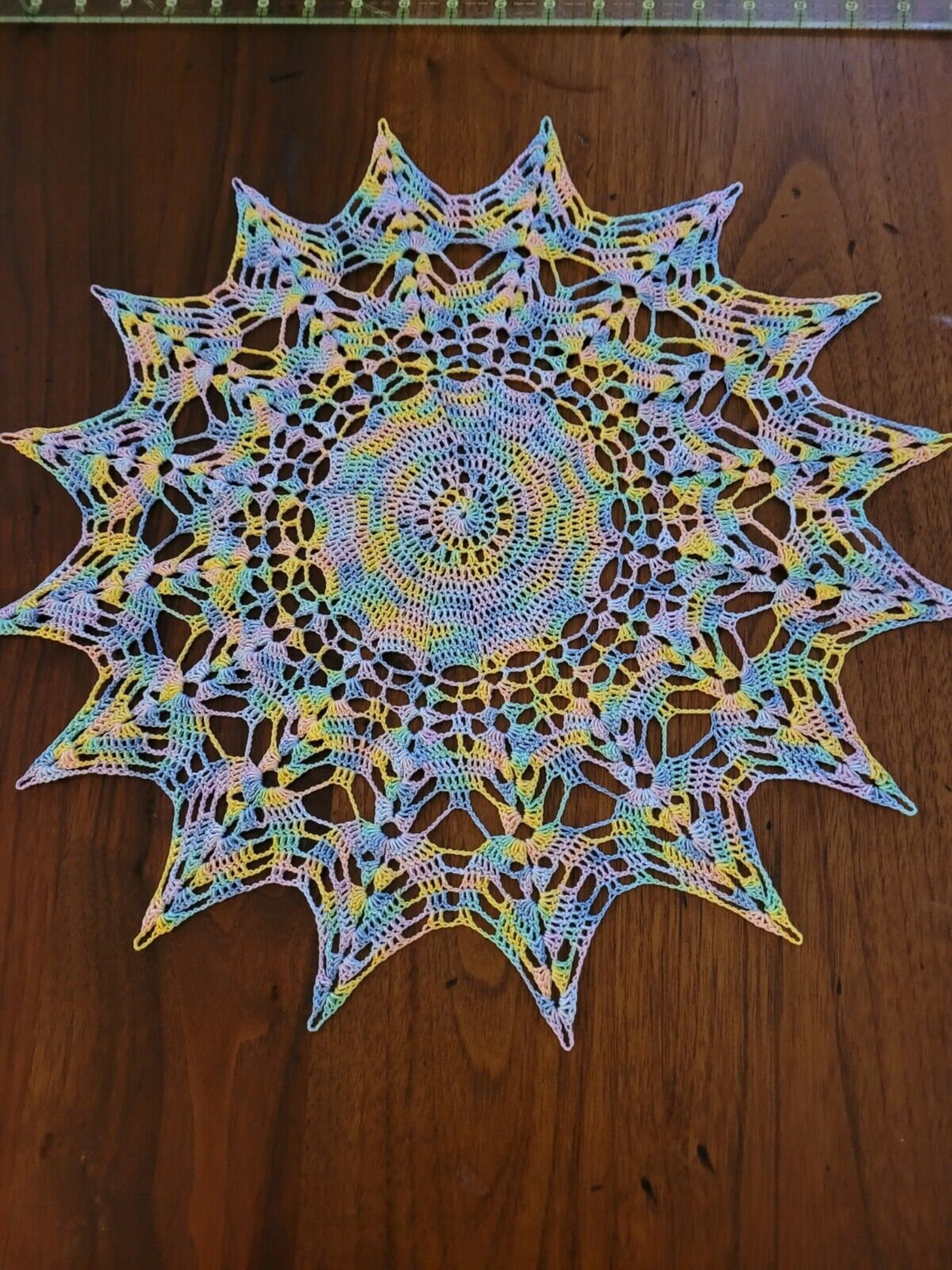 Hand Crochet Doily Multi Colored Pastels New - Etsy