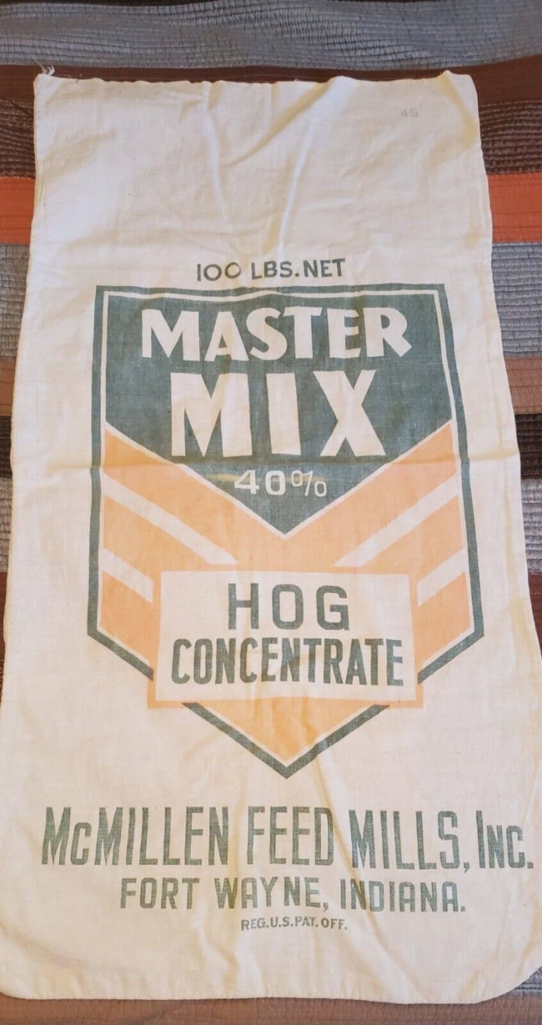 Vintage Master Mix 40% Hog Concentrate 100 Pound Feed Sack - Etsy