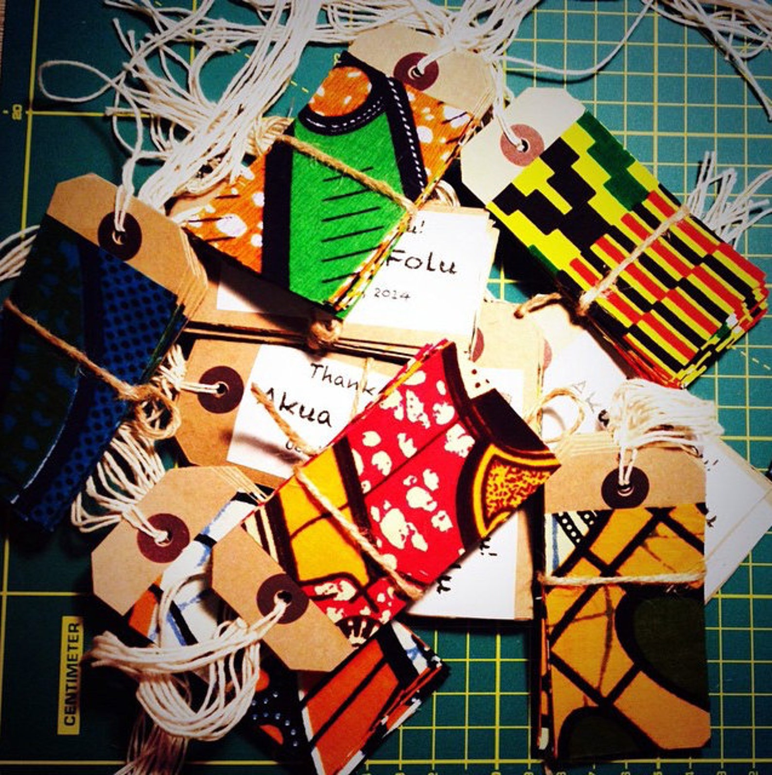 10 African Wax Print Kraft Swing Tags / Gift Tags / Name Tags / Table ...