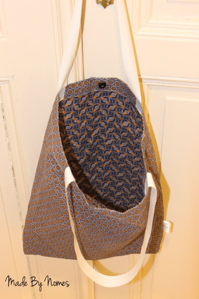 BLUE Shwe Shwe South African Cotton Fabric Book Bag / Shopping Bag / Fabric Tote / Shweshwe Bag ...