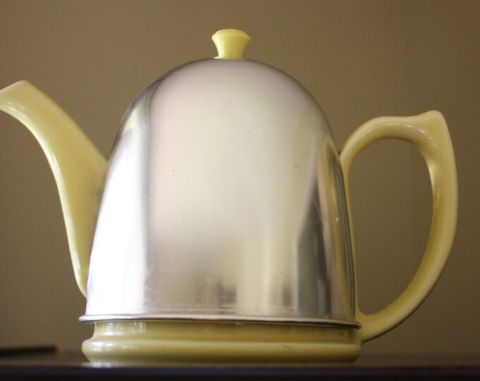 Vintage Yellow Hall Teapot With Metal Cozy - Etsy