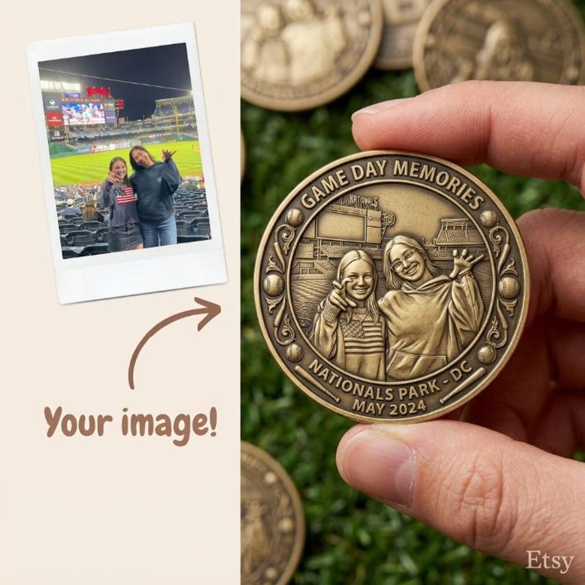 Custom Photo Engraved Coin – Game Day Memories, Nationals Park Souvenir ...