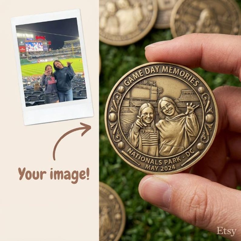 Custom Photo Engraved Coin – Game Day Memories, Nationals Park Souvenir ...