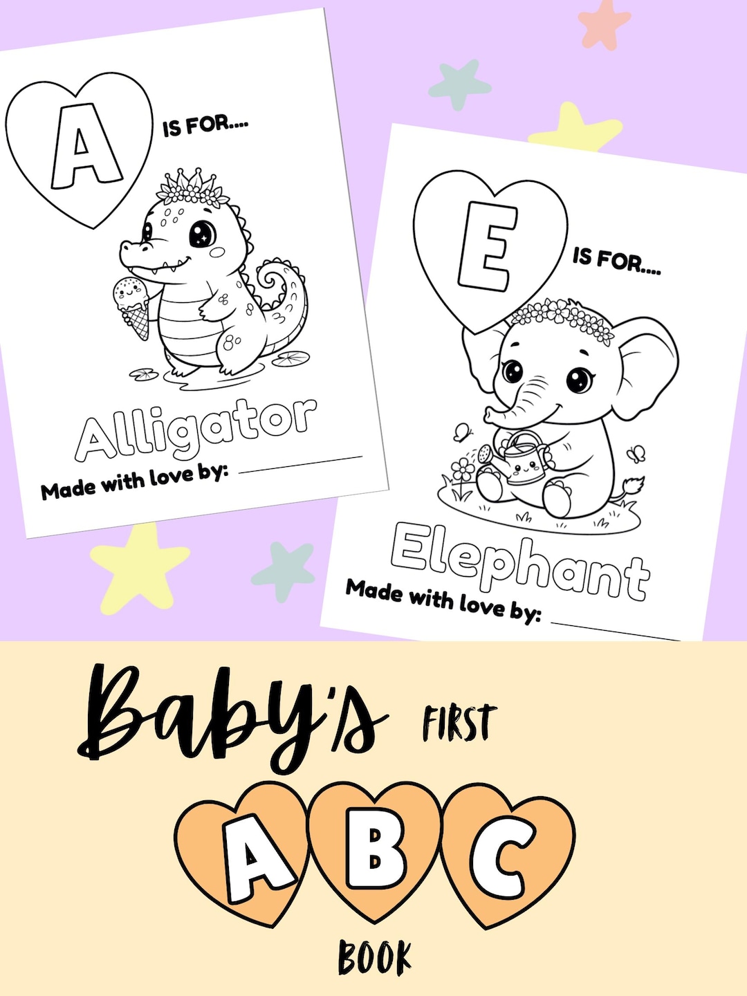 Alphabet Coloring Book for Kids, ABC Coloring Pages, Color by Family ...