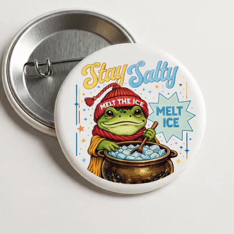Stay Salty Melt Ice Pin Button, Red Resistance Beanie Pin, I Stand With ...