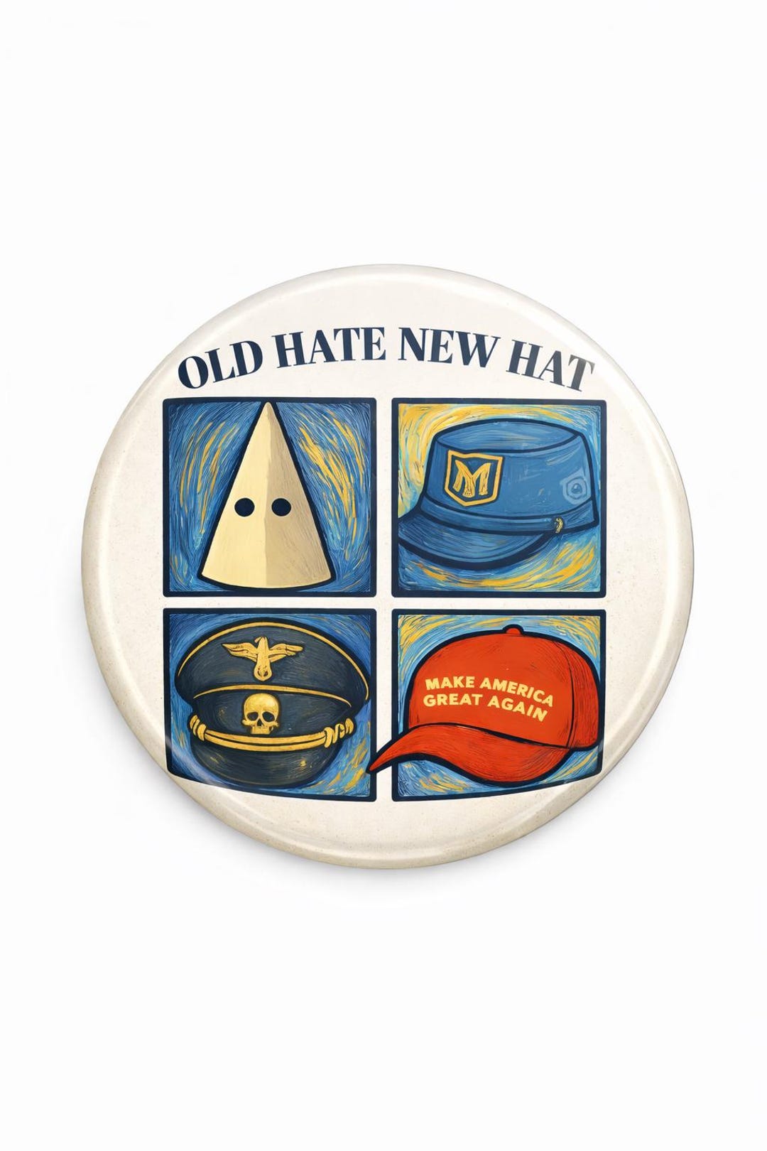 Old Hate New Hat Pin Buttons, An.ti Trump Button, Same Shit Different ...