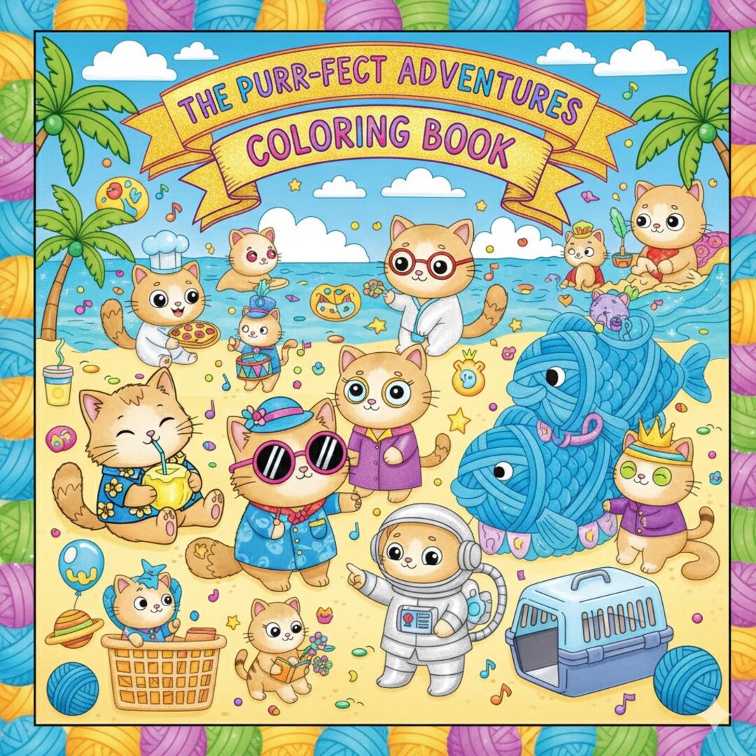 Cozy Cat Coloring Book, Bold and Easy Designs for Adults and Kids ...