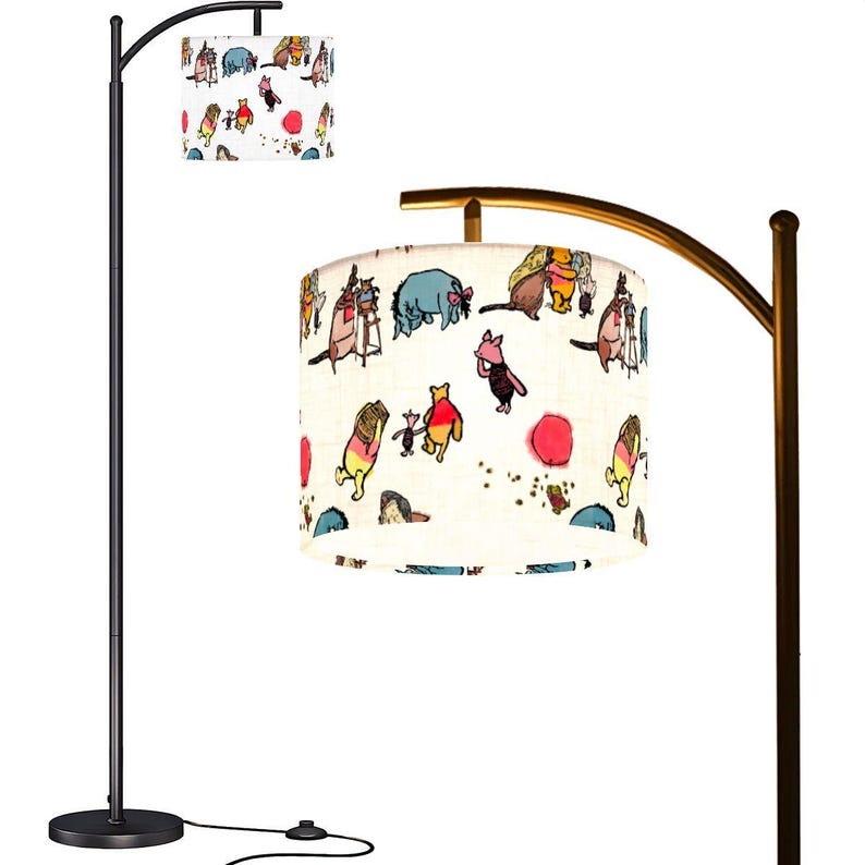 Vintage Storybook Bear Arc Floor Lamp | Nursery Reading Light | Classic ...