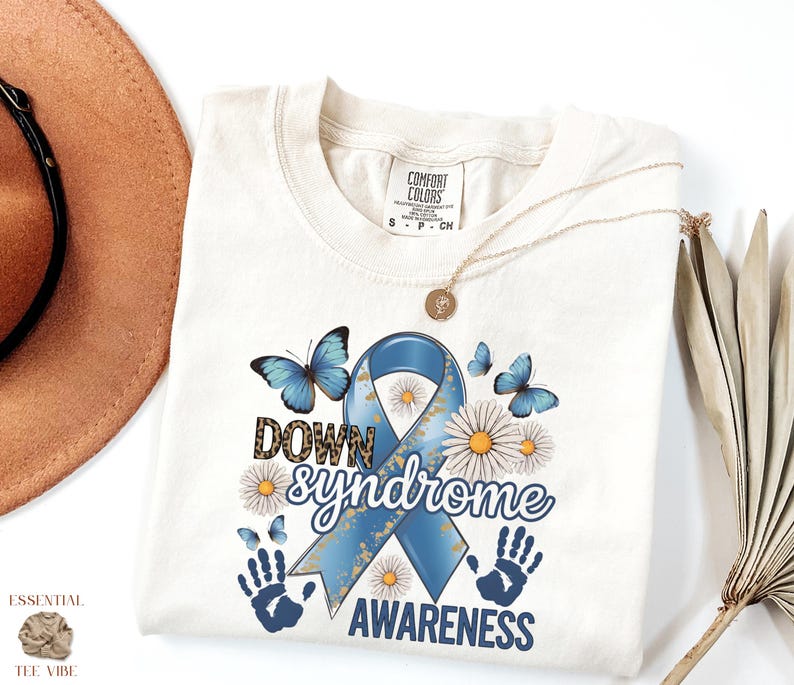 Comfort Colors® Down Syndrome Awareness Shirt, Butterfly Ribbon ...