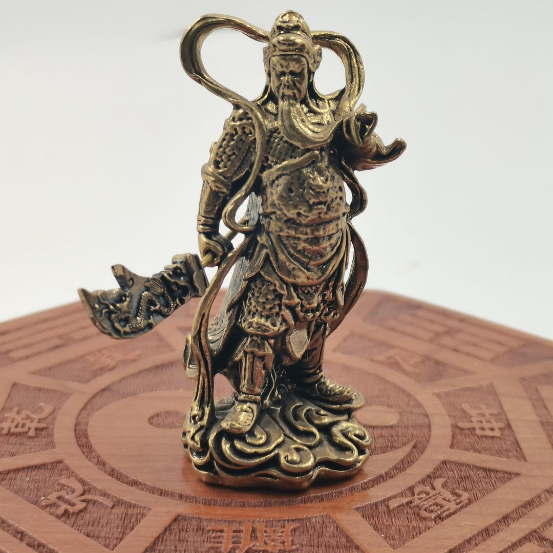 Handmade Brass Guan Yu Guardian Figurine Feng Shui Decor - Etsy