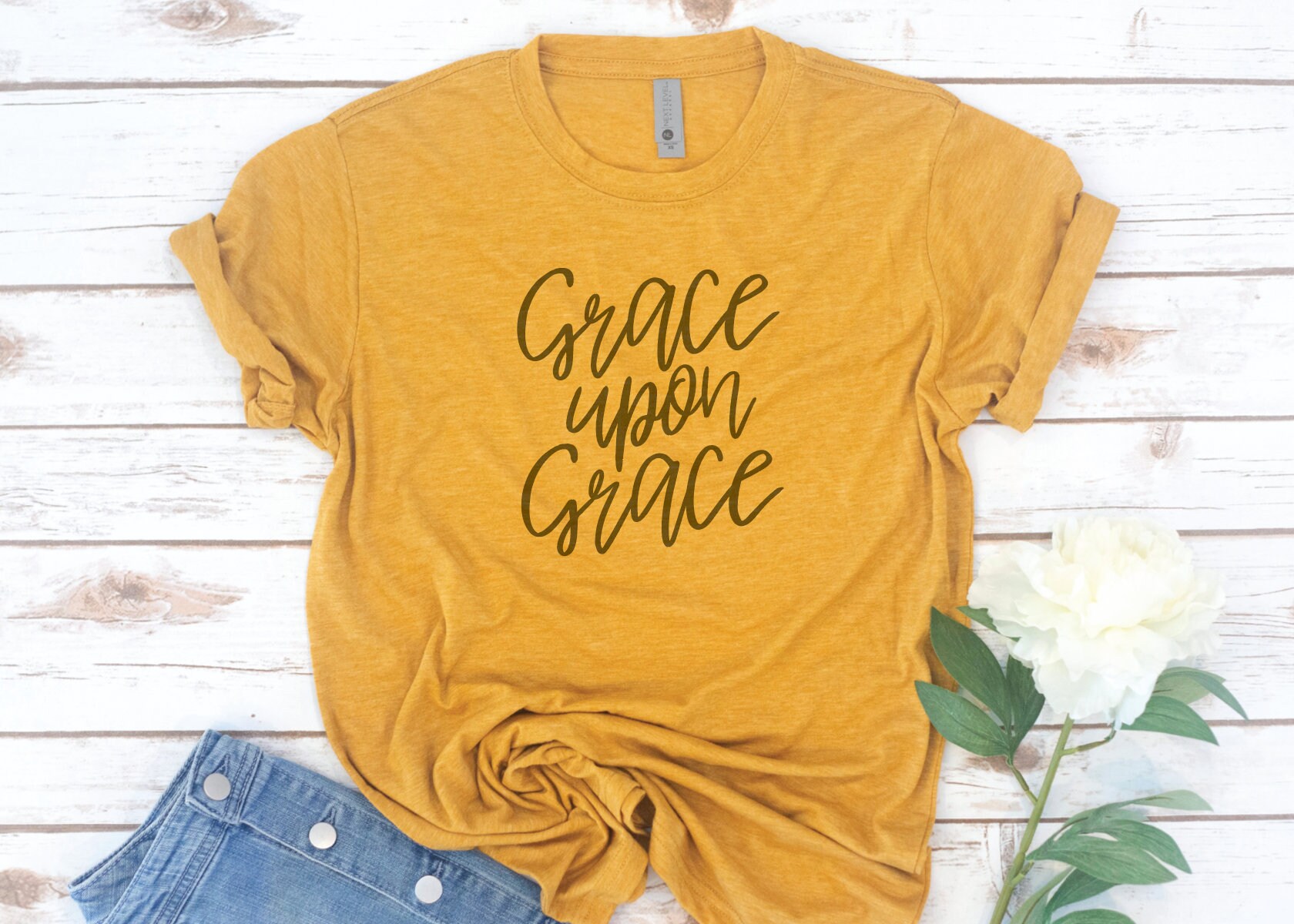 Christian Shirt Christian Gift Grace upon Grace Jesus | Etsy