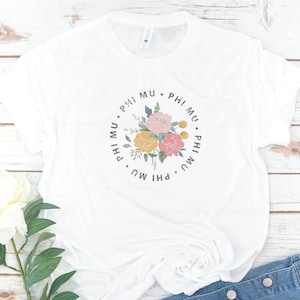 Sorority Flower Shirt, Vintage, Phi Mu, Sigma Sigma Sigma, Kappa Kappa ...