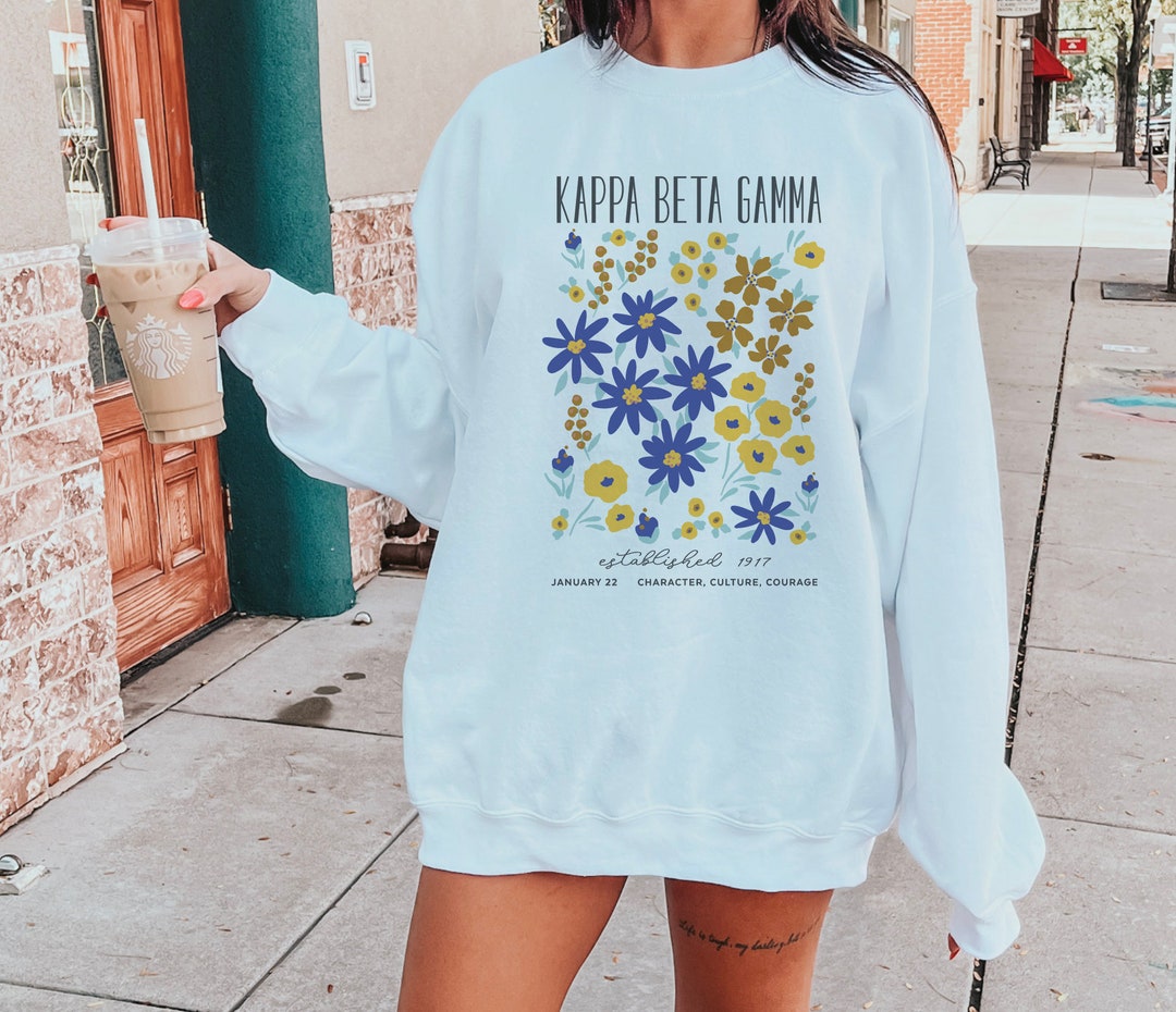 Kappa Beta Gamma Oversized Shirt, Kappa Beta Gamma Flower Market Hoodie ...