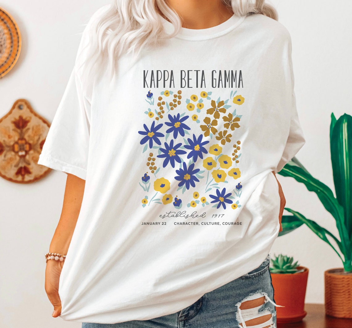 Kappa Beta Gamma Oversized Shirt Kappa Beta Gamma Flower - Etsy