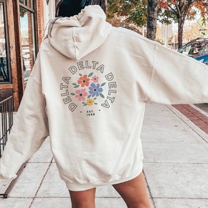Custom Sorority Oversized Shirt, Kappa Kappa Gamma Flower Hoodie, Delta ...