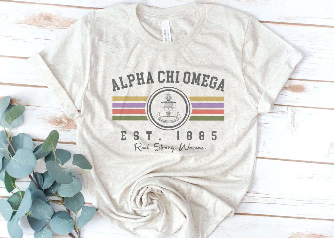 Sorority Crest Shirt Vintage Alpha Chi Omega Delta Gamma - Etsy