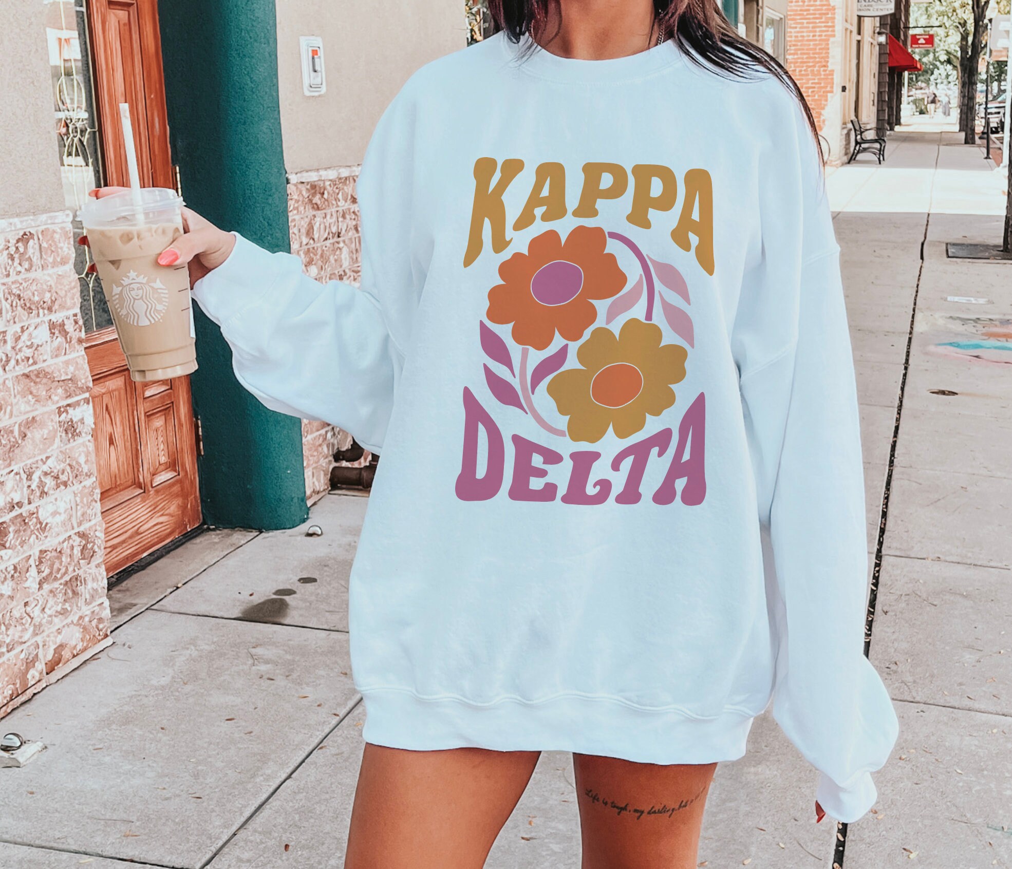 Kappa Delta Oversized Groovy Flower Shirt, Kappa Delta Oversized Hoodie ...
