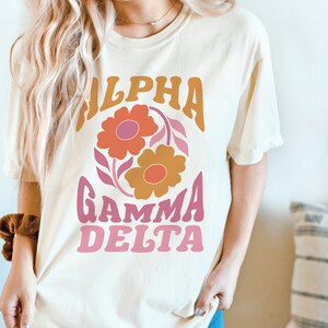 Alpha Gamma Delta Oversized Groovy Hoodie, Trendy Alpha Gam Shirt, AGD ...