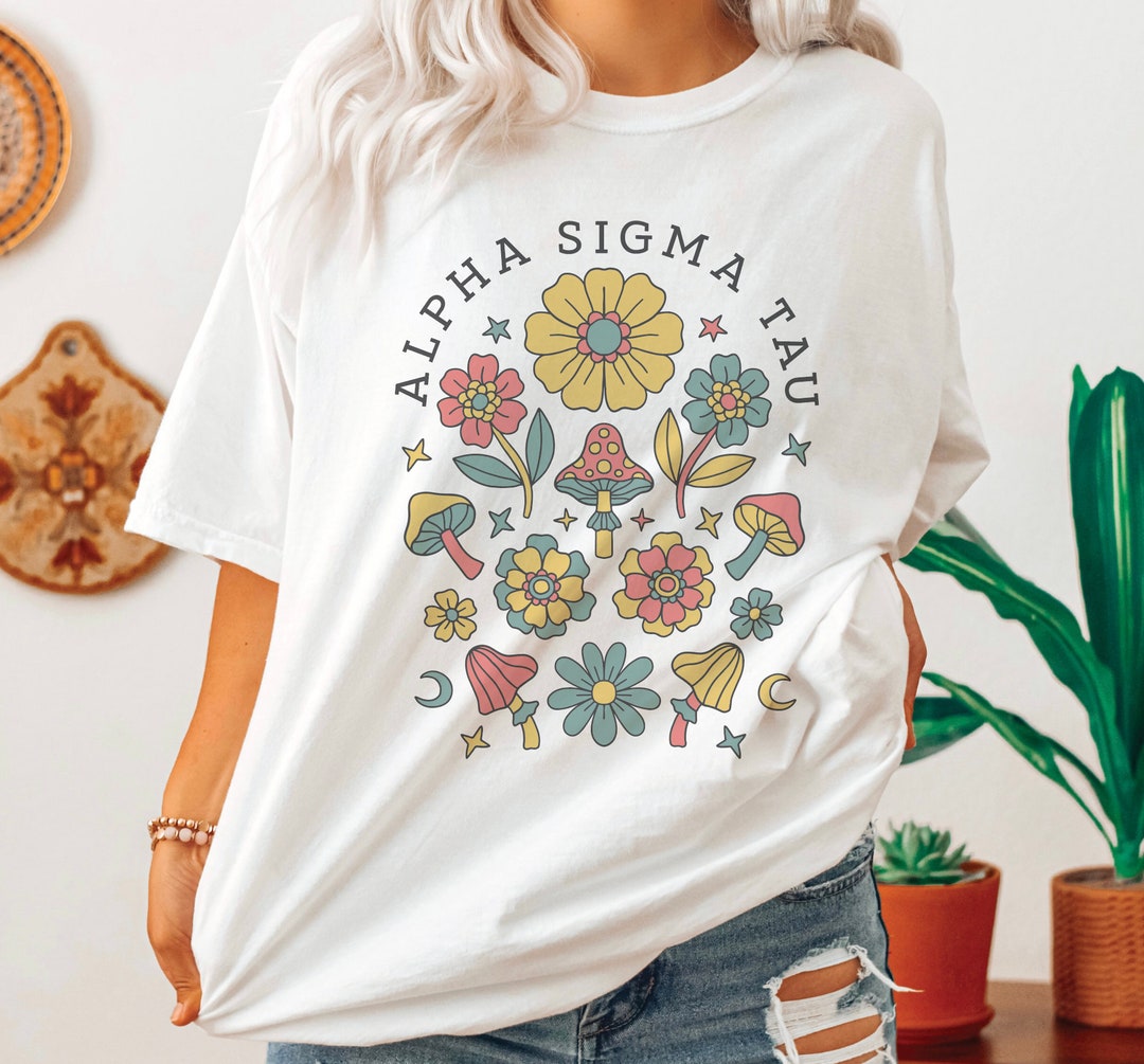 Alpha Sigma Tau Cottage Core Oversized Shirt, Trendy Alpha Tau, Alpha ...