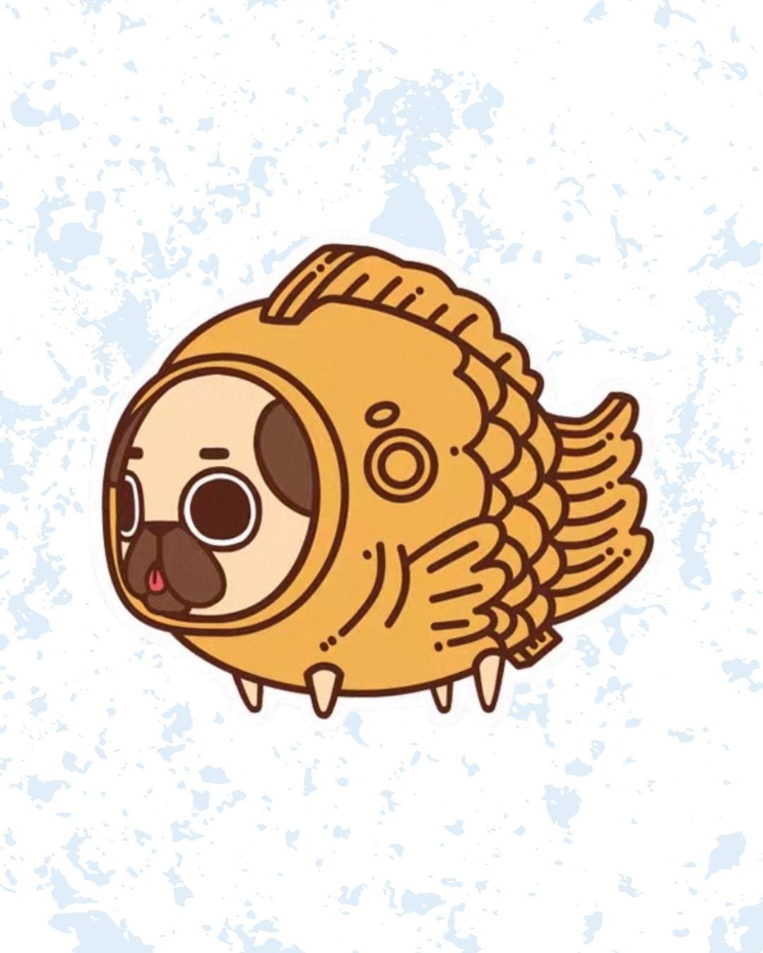 Pug Inna Diving Suit Sticker Decal - Etsy