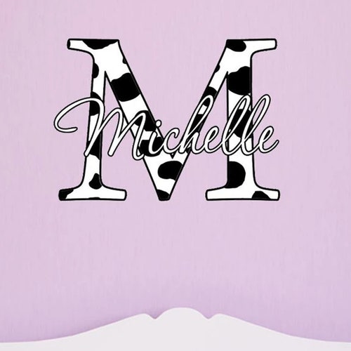 CUSTOM Cow Print Name Sticker - Etsy