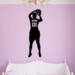 Custom Basketball Girl Wall Decal - Personalized Name Girls Room Sports ...