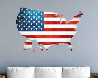 Usa Flag Wall Decal | Etsy