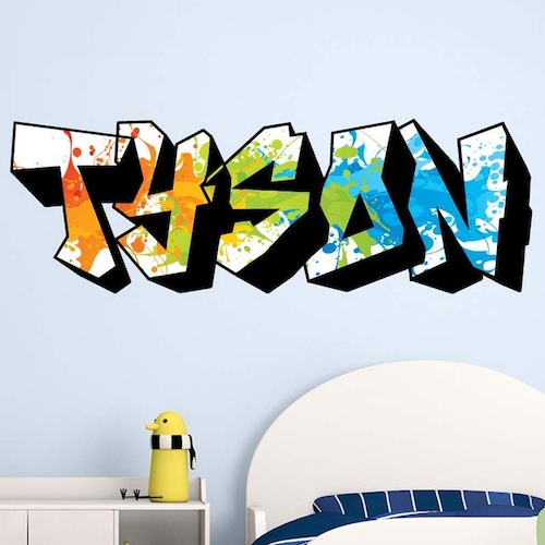 Custom Graffiti Wall Decals Name Personalized Kids Rooms - Etsy