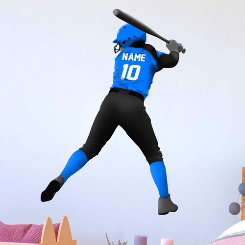Custom Girls Softball Wall Decals With Name Personalized - Etsy