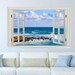 Beach Wall Decal Ocean 3D Beach View Window Mural Sticker - Etsy