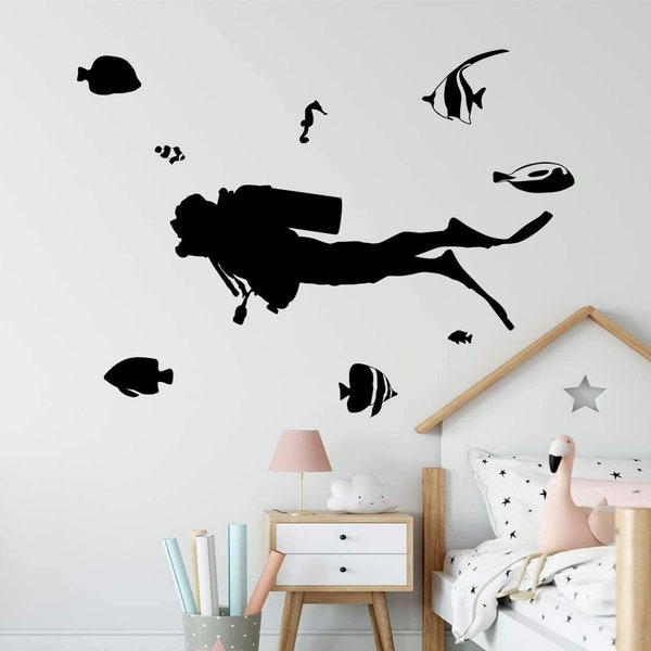 Scuba Diver Decals - Etsy