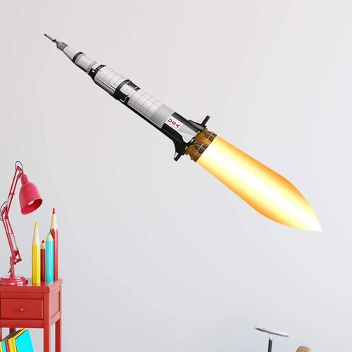 Rocket Ship Vinyl Decal - Etsy