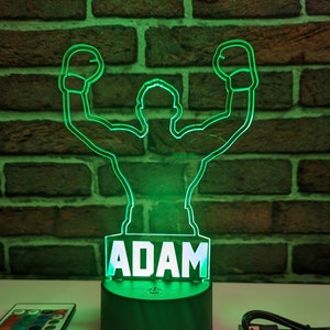 Custom Name Edge Lit Acrylic Boxer - Personalized Acrylic Sign - Multi ...