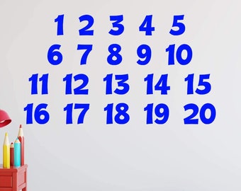 Numbers Wall Decals for Kids Classroom Educational Vinyl - Etsy